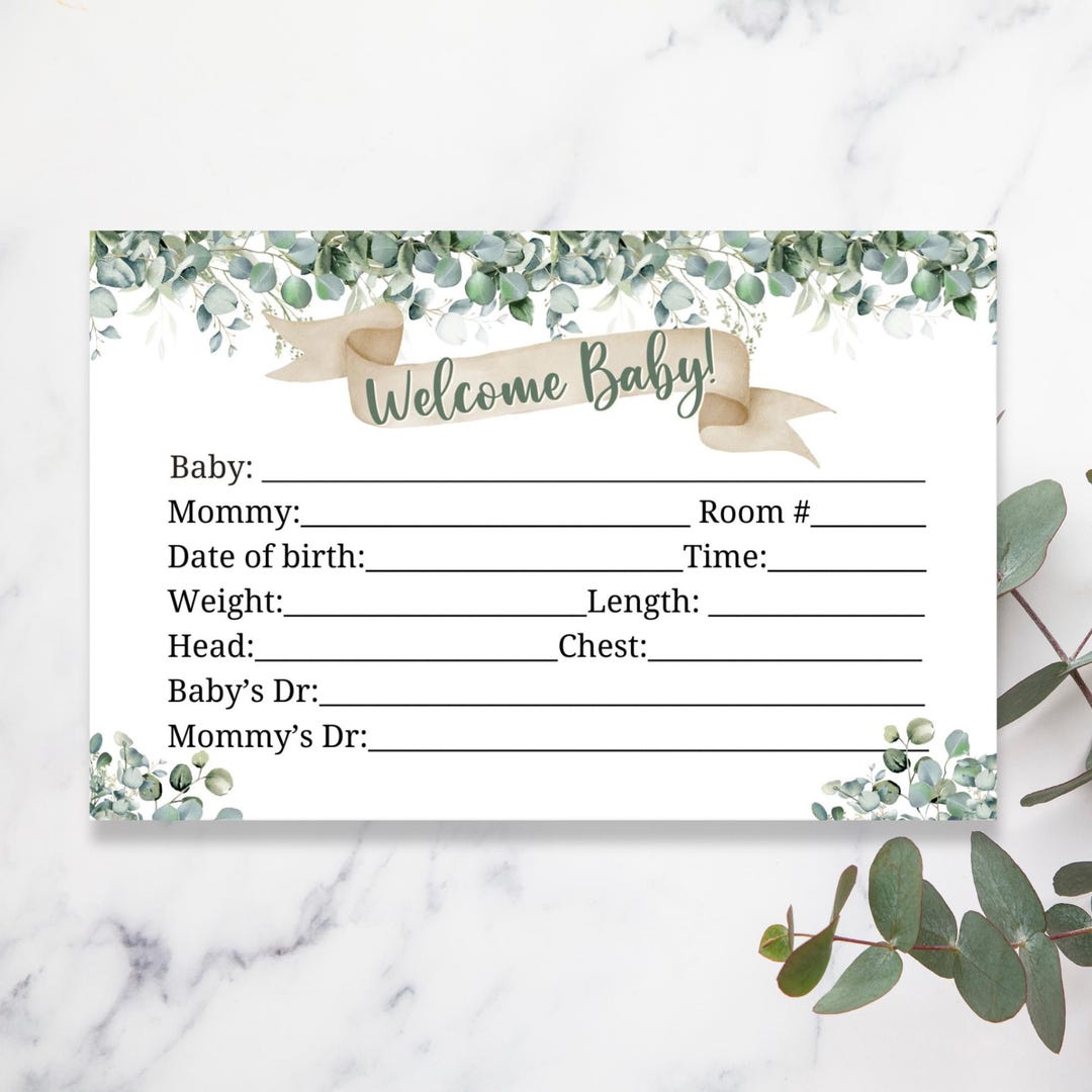Hospital Crib Card, Baby Birth Stats, Baby Boy Name Card, NICU Name ...