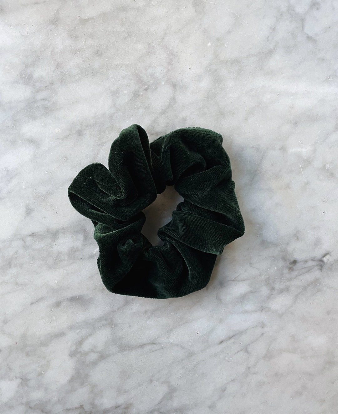 Velvet Scrunchie Green Velvet Scrunchie Dark Green Hair Tie Hair ...