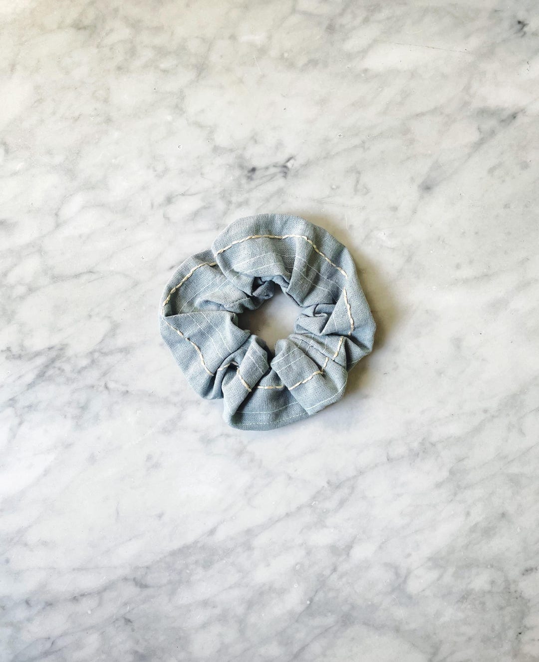 Hair Tie Linen Hair Scrunchie Blue Hair Accessories Blue Hair Tie Linen ...