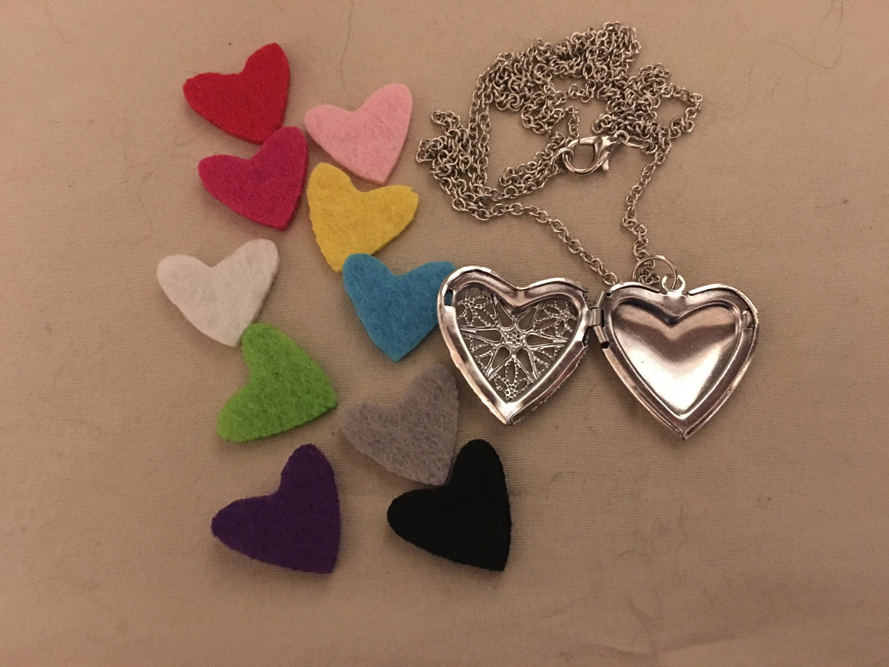 Heart Silver Essential Oil Diffuser Necklace Aromatherapy Locket ...