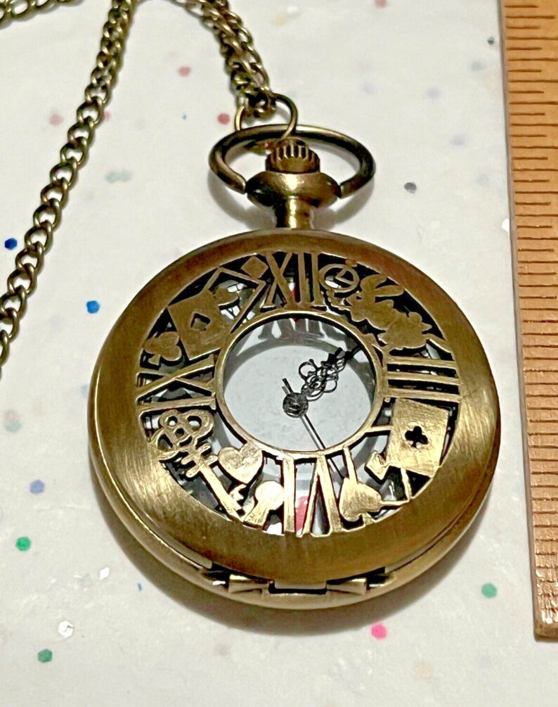 Steampunk Pocket Watch on Chain Brass Retro - Etsy