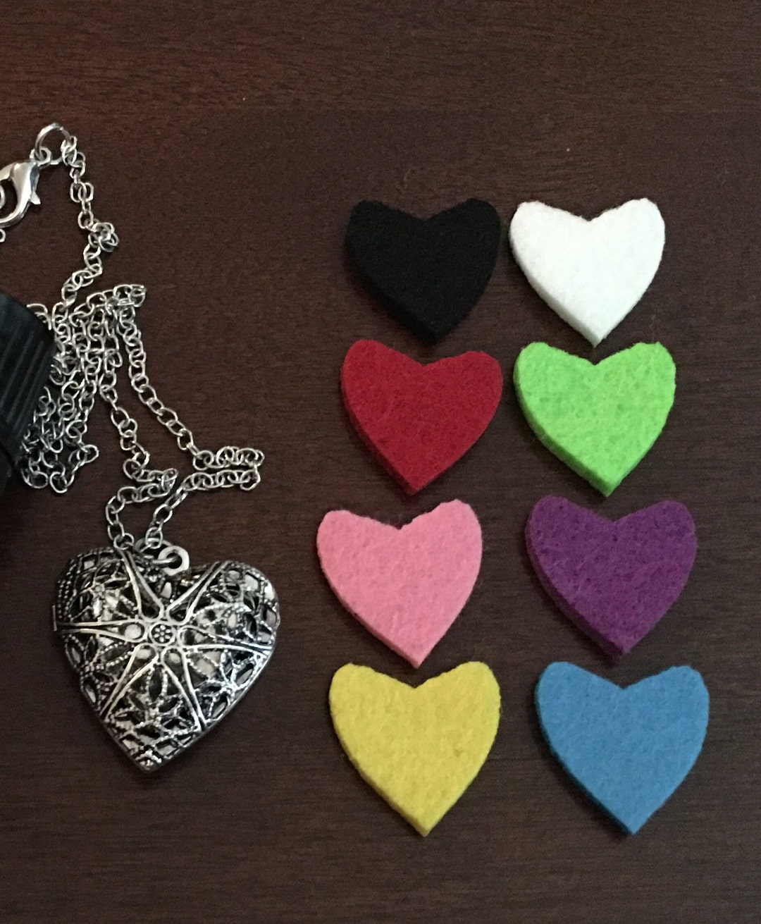 Heart Silver Essential Oil Diffuser Necklace Aromatherapy Locket ...