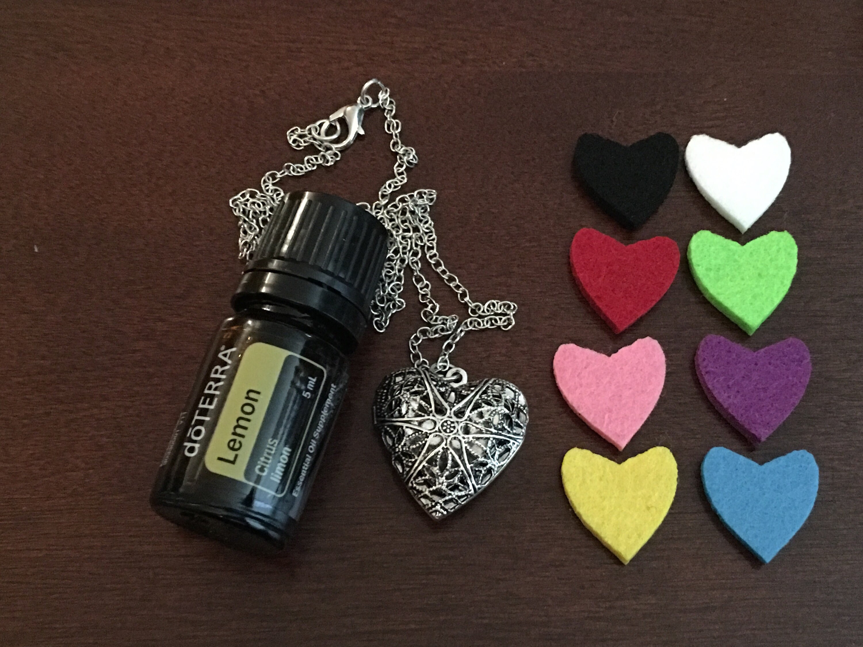 Heart Silver Essential Oil Diffuser Necklace Aromatherapy | Etsy