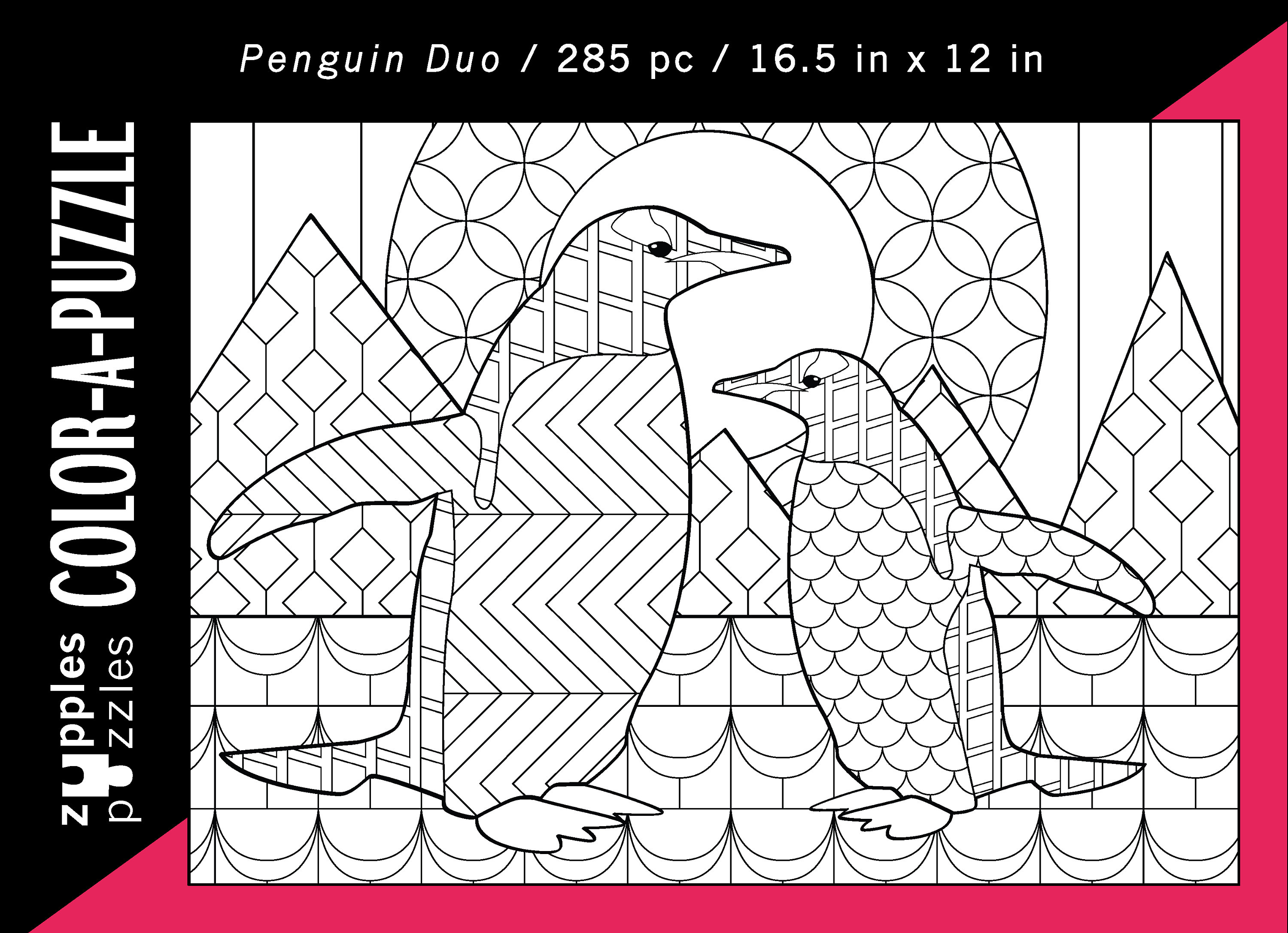 Penguin Duo Color-A-Puzzle Teen/Adult Puzzle Jigsaw Puzzle | Etsy