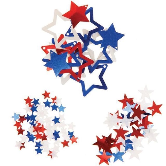 Confetti Stars-red White and Blue 3 Sizes.84 Oz - Etsy