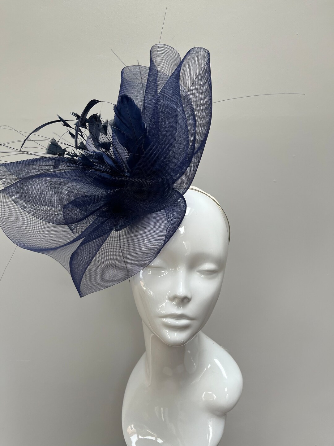 Navy Blue Crinoline Fascinator - Etsy