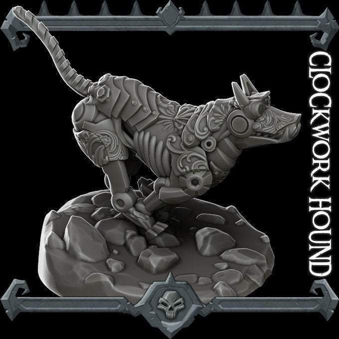 CLOCKWORK HOUND - Miniature Model | All Sizes | Dungeons and Dragons | Pathfinder | War Gaming ...