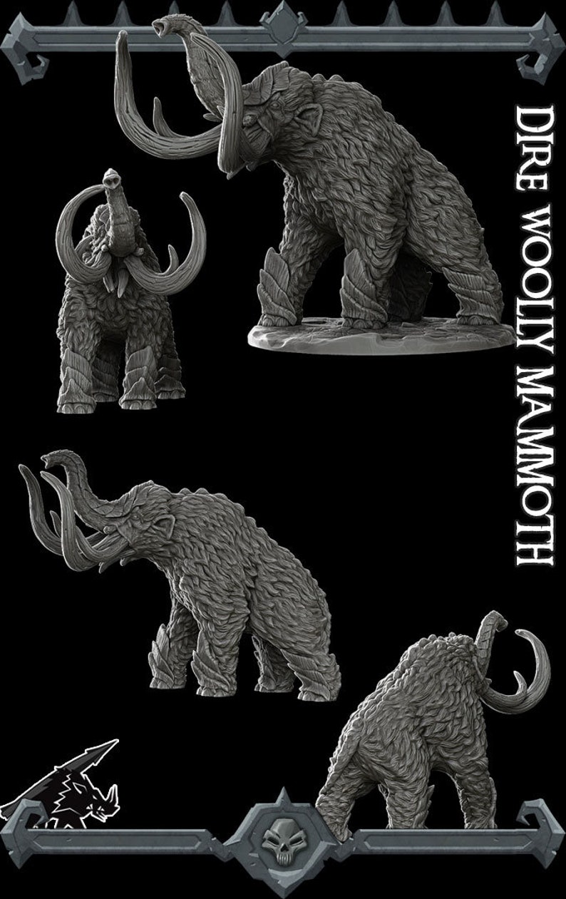 DIRE WOOLLY MAMMOTH - Miniature | All Sizes | Dungeons and Dragons ...