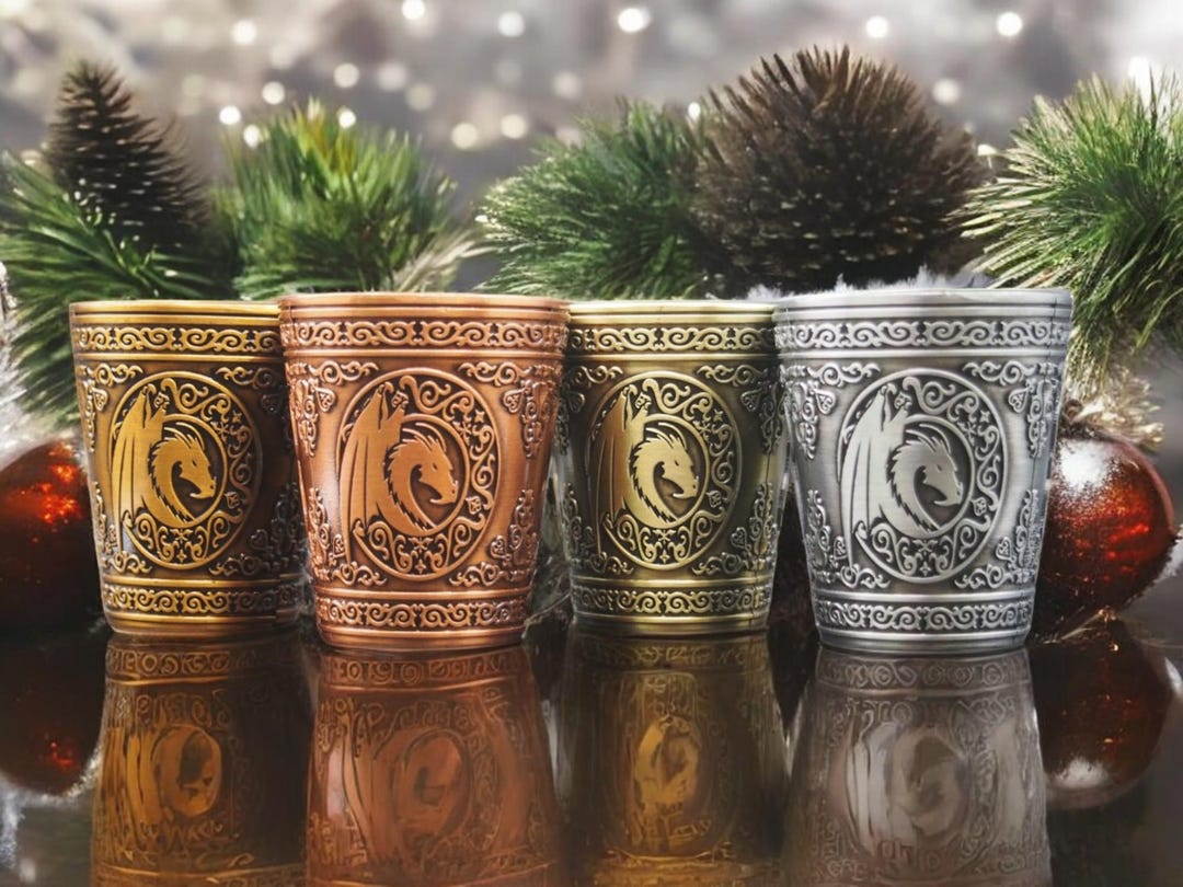 Unique Dungeon Master Dnd Dragon Themed Metal Shot Glasses | Birthday ...