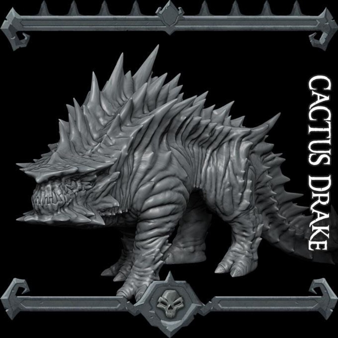 Cactus Drake - 3D Model Miniature | Dungeons and Dragons I RPG I ...