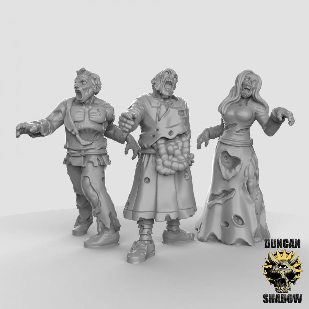 Zombies Resin Miniature Models for Dnd | Tabletop Gaming I Dungeons and ...