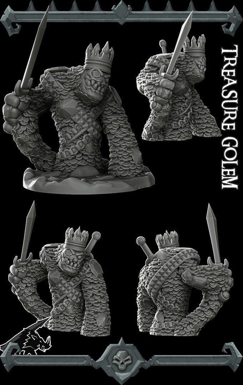 TREASURE GOLEM - Miniature Model | All Sizes | Dungeons and Dragons ...