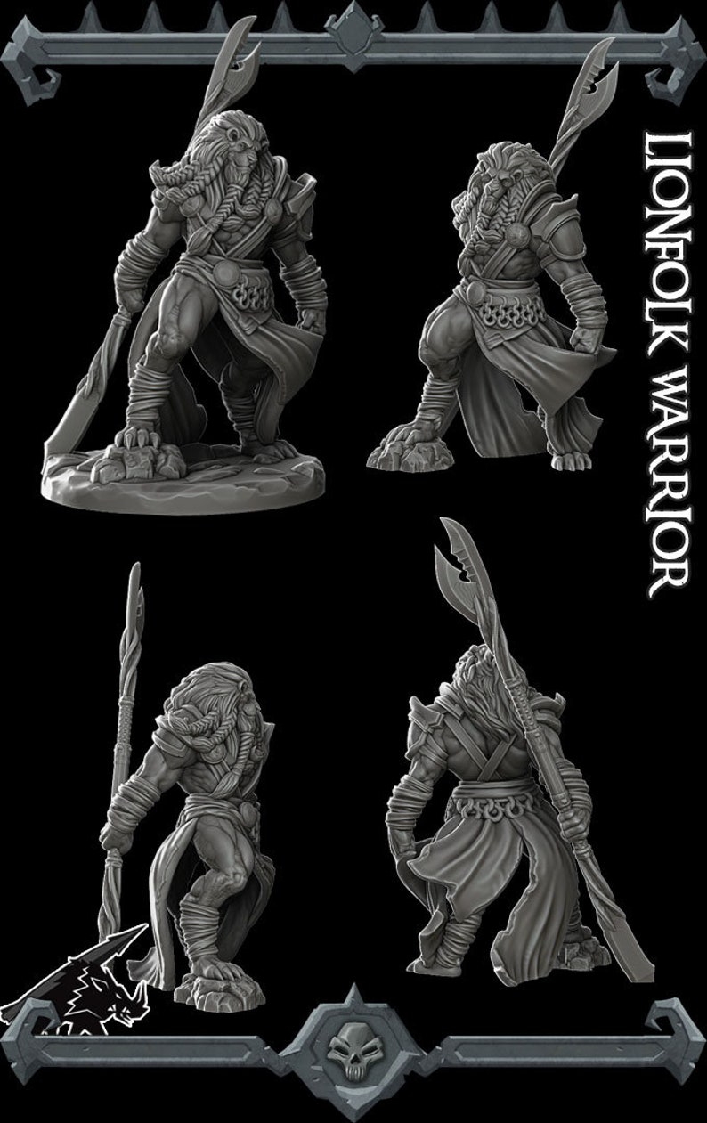 LIONFOLK WARRIOR - Miniature | All Sizes | Dungeons and Dragons ...