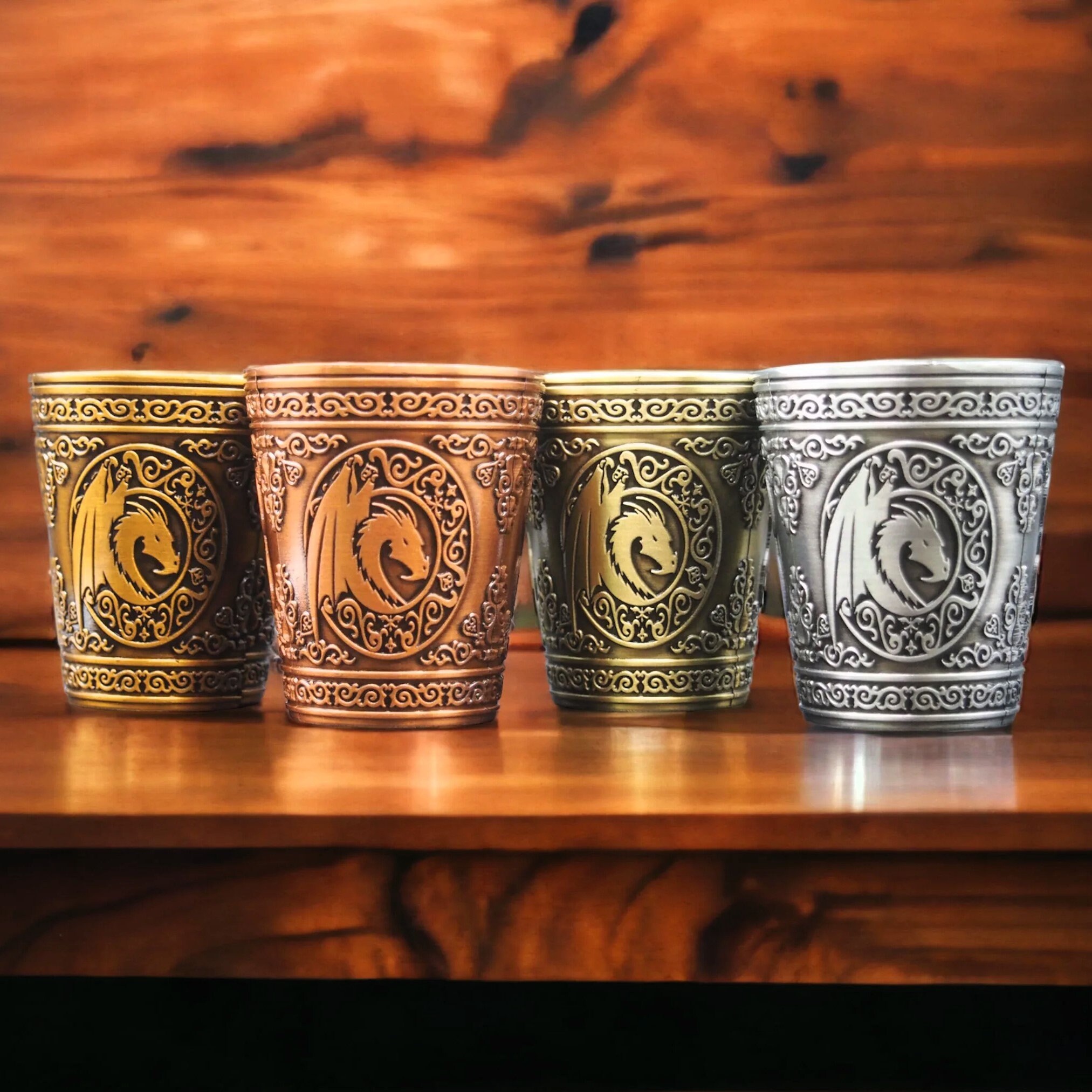 Unique Dungeon Master Dnd Dragon Themed Metal Shot Glasses Birthday ...