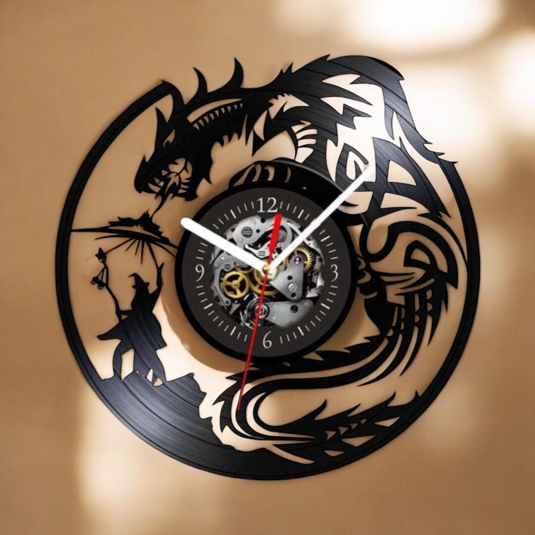 Dungeons & Dragons Themed Wall Clock I 12" Vinyl Record Design I Ideal ...