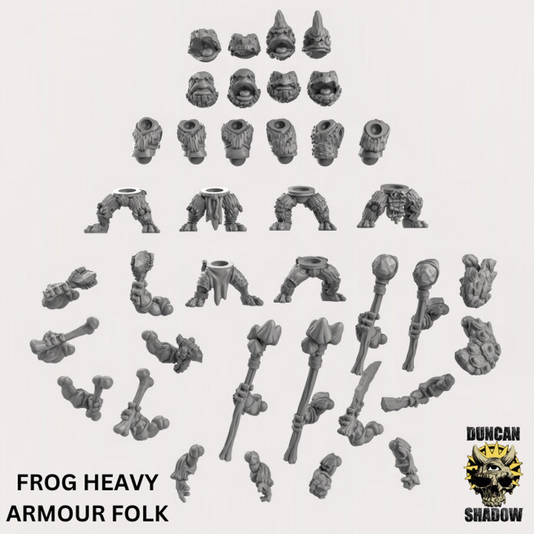 Frog Folk Heavy Armour Multipart Kit Resin Miniatures for Dnd Tabletop ...