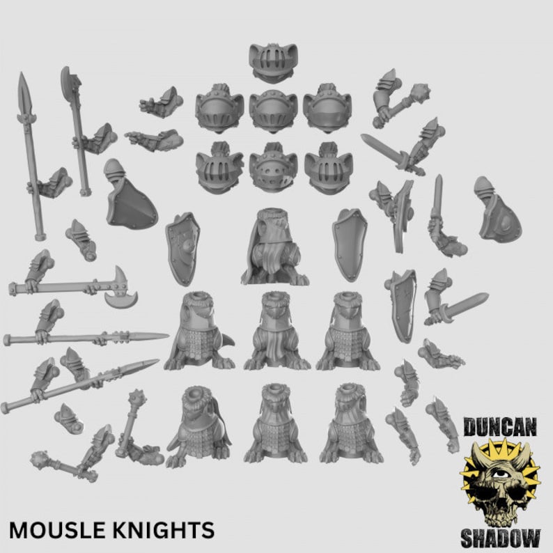 Mousle Knights (mice Folk) Multipart Kit Resin Miniatures for Dnd ...