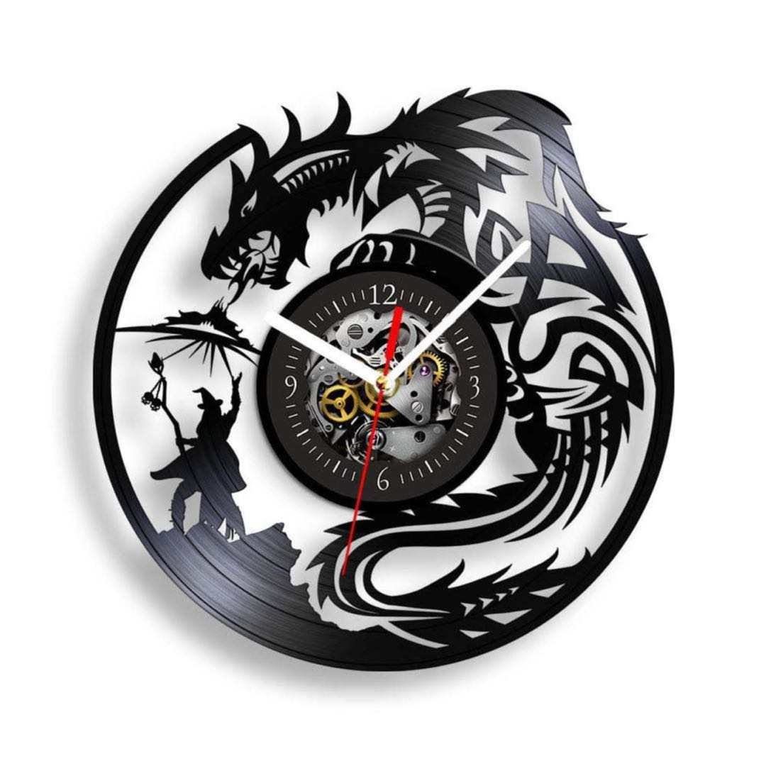 Dungeons & Dragons Themed Wall Clock I 12 Vinyl Record Design I Ideal ...