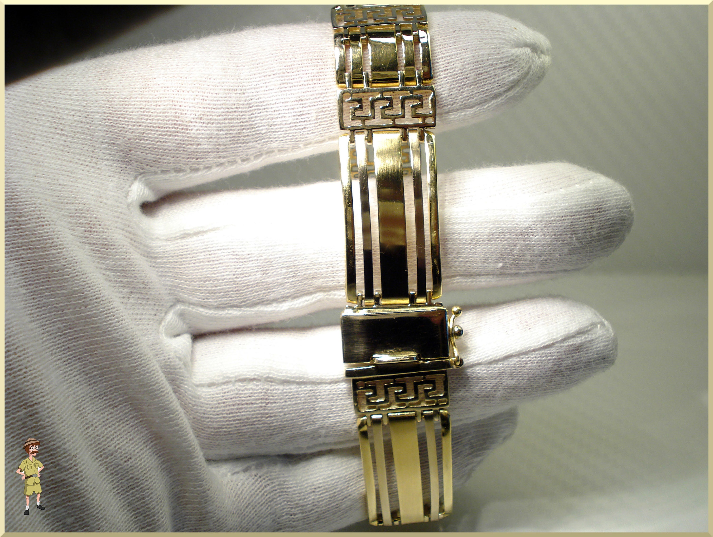 Real VERSACE Solid Gold Bracelet 14k - Yellow, Rose and White Gold 14 ...
