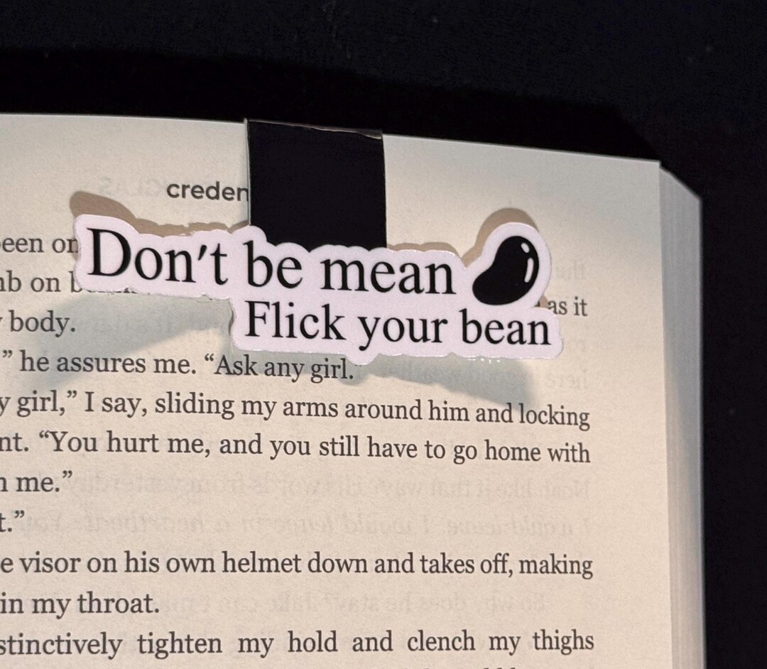 Don’t Be Mean, Flick Your Bean Magnetic Bookmark - Etsy