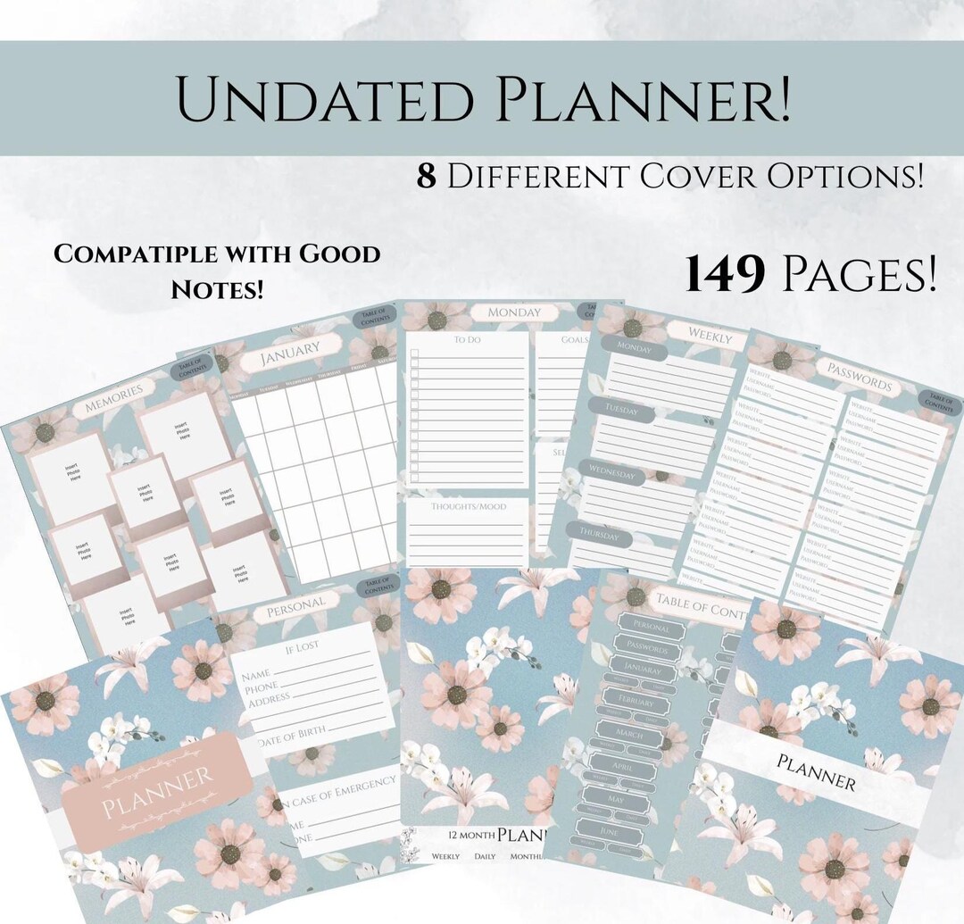 Floral Digital Planner! - Etsy