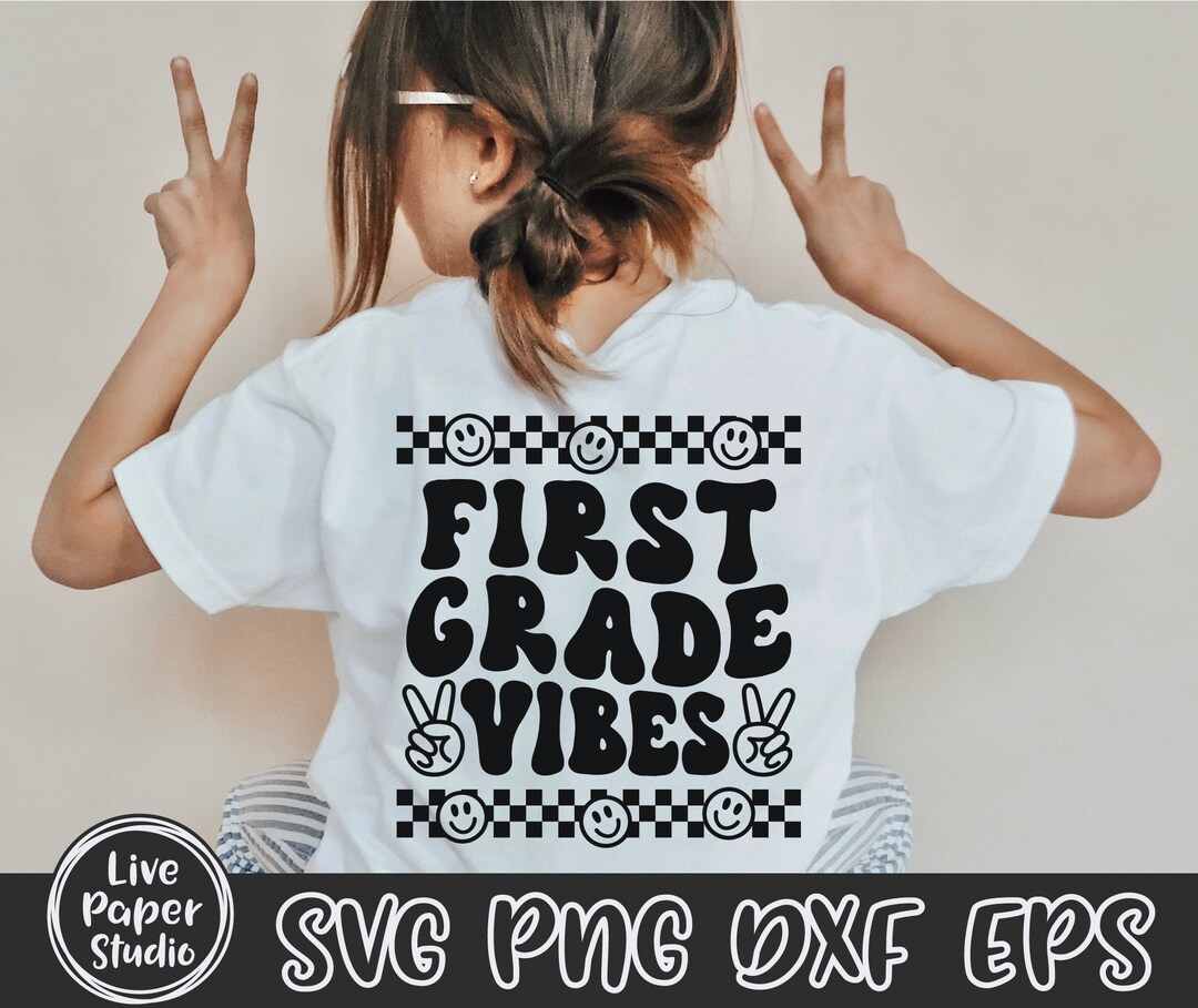First Grade Vibes Svg Png, Retro Back to School Svg Png, Back to School ...