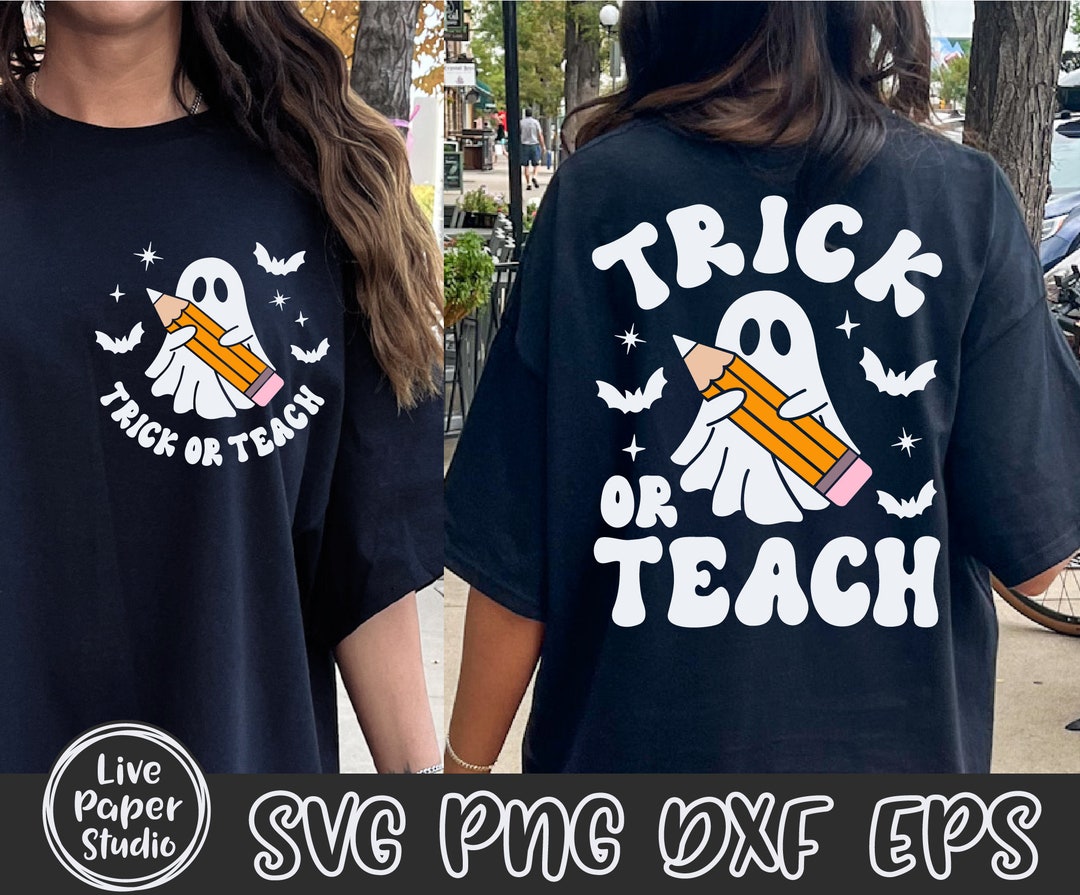 Trick or Teach SVG Halloween Teacher Svg Teacher Gift Retro - Etsy