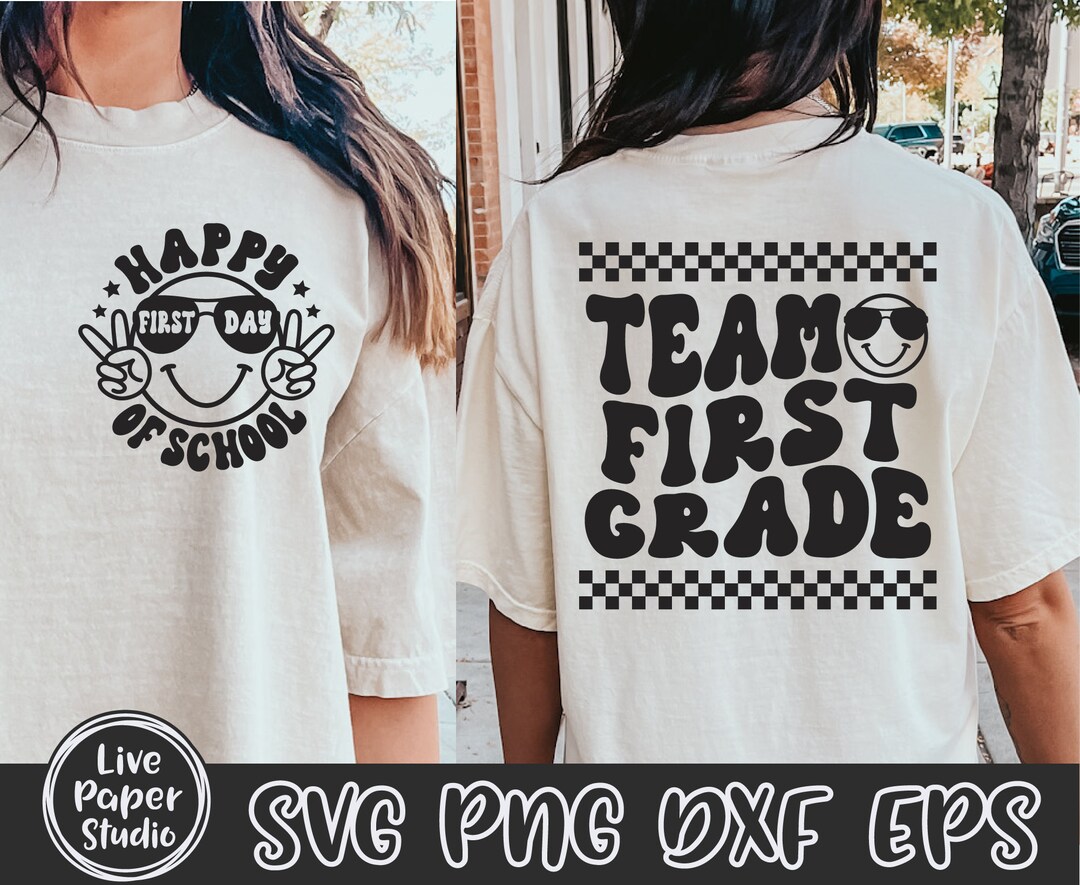 Retro Team First Grade Svg, 1st Grade Squad Svg, First Day of School ...