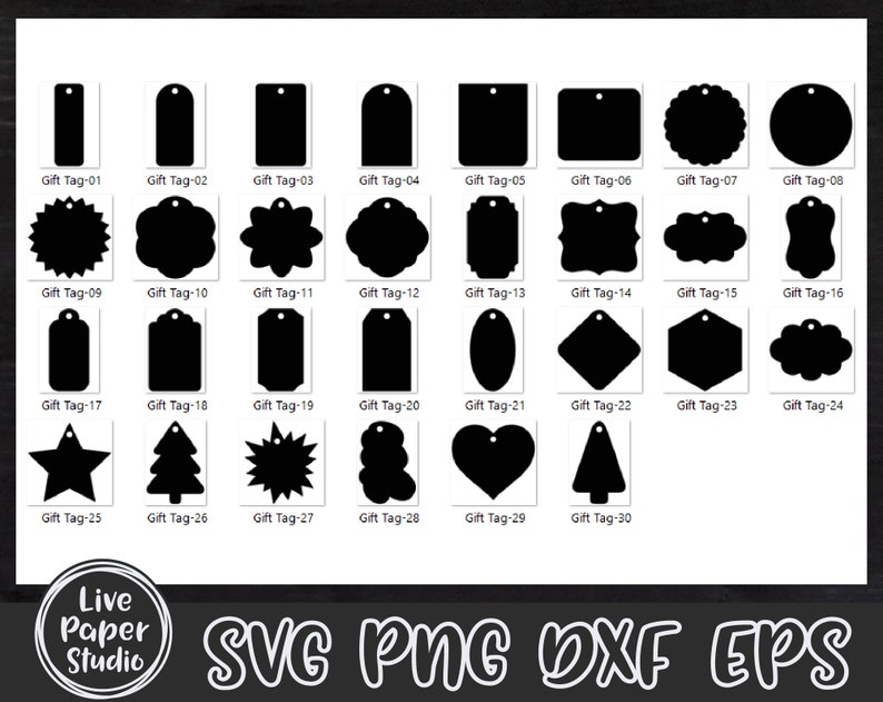 Gift Tags Svg Bundle Price Tags SVG Label Shapes Svg - Etsy