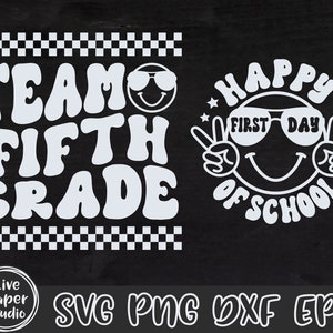 Retro Team Fifth Grade Svg, 5th Grade Squad Svg, First Day of School ...