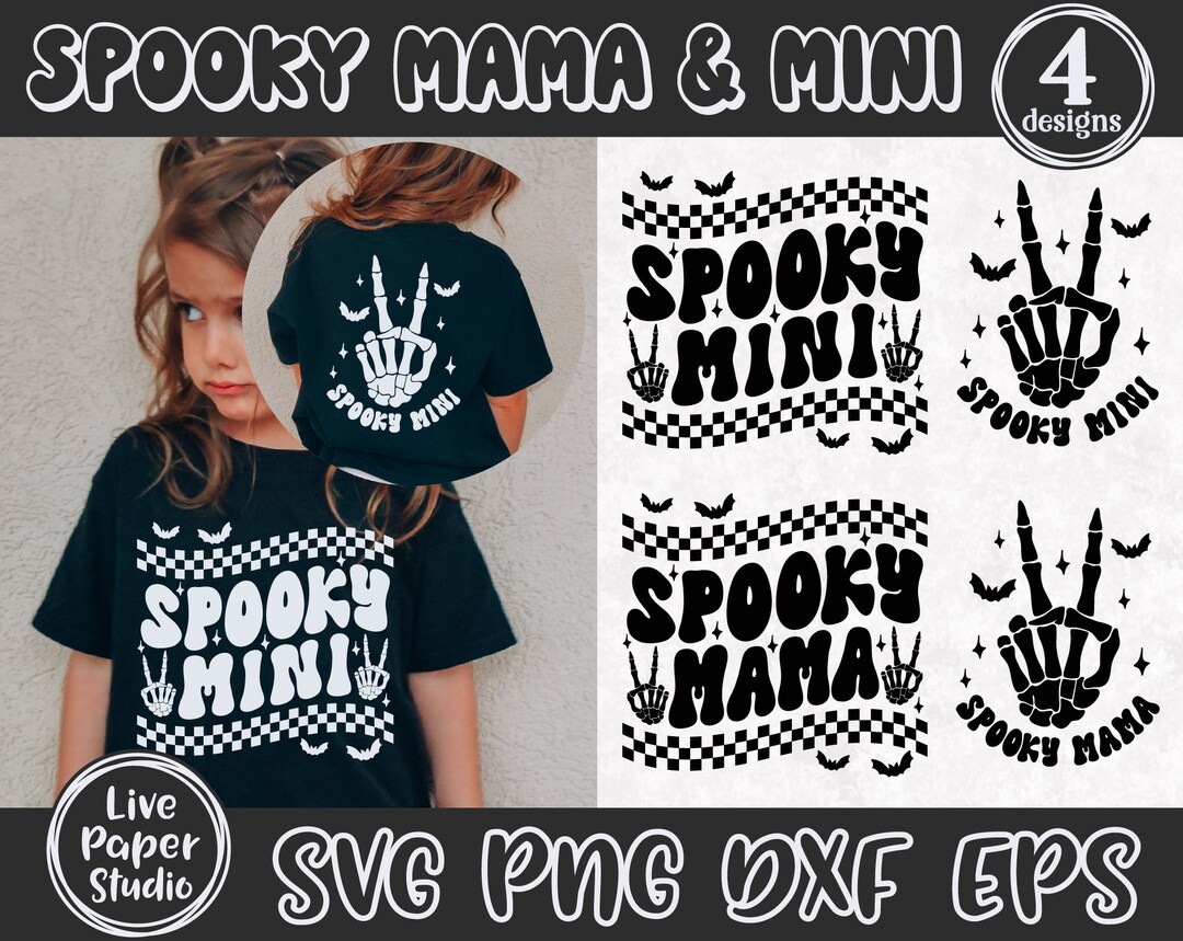 Spooky Mama Mini SVG, Skeleton Peace Sign Svg, Skeleton Hand SVG Png ...