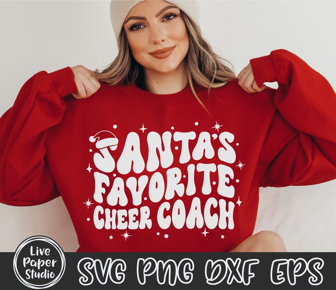 Cheer Coach Christmas Svg, Santa's Favorite Cheer Coach Svg ...