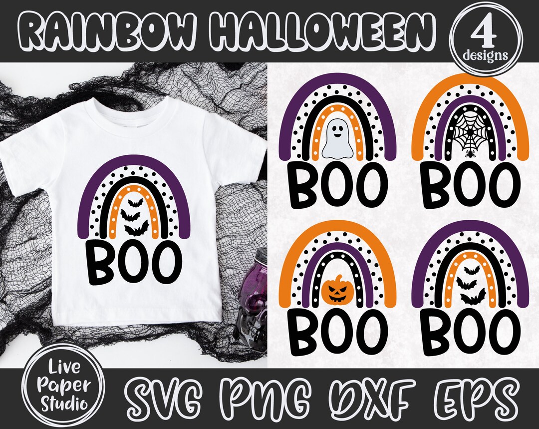 Rainbow Boo SVG, Halloween Rainbow Svg Bundle, Trick or Treat ...