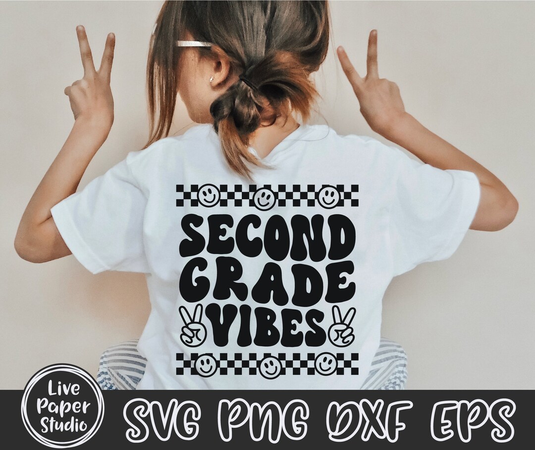 Second Grade Vibes Svg Png, Retro Back to School Svg Png, Back to ...