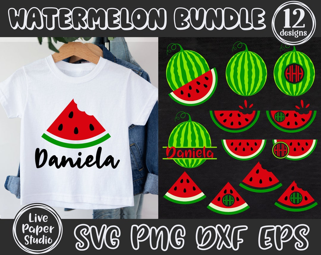 Watermelon SVG, Watermelon Slice SVG Bundle, Bitten Watermelon Clipart ...