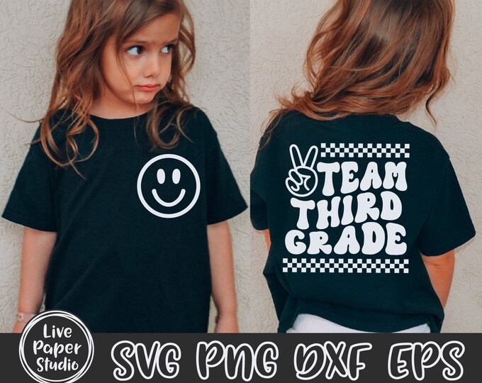 Team Third Grade Svg, 3rd Grade Squad Svg, First Day of School Svg ...