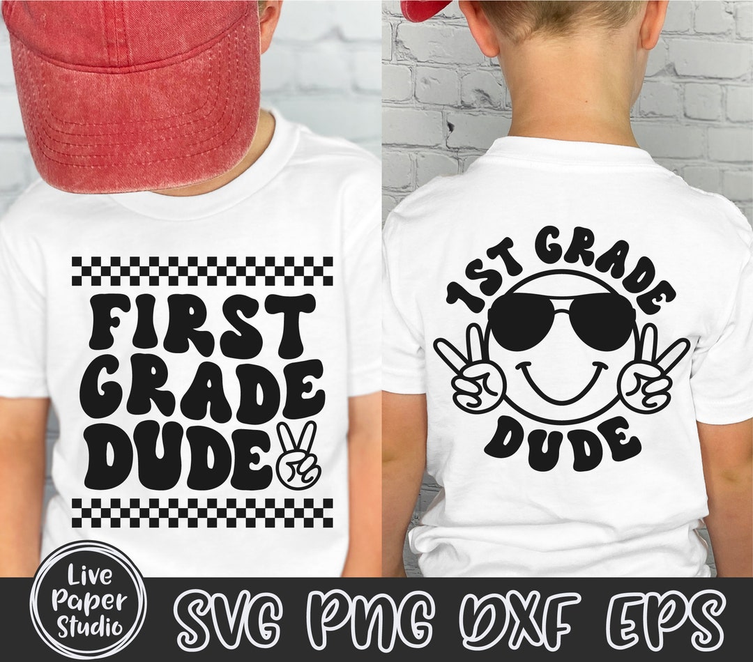 Retro First Grade Dude Svg, 1st Grade Svg, First Grade Teacher Svg ...