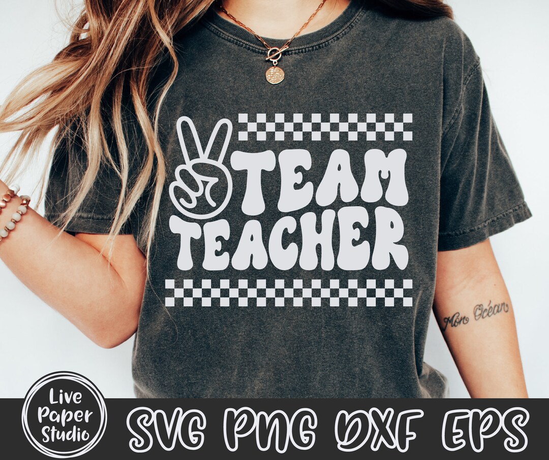 Team Teacher SVG, Teacher Shirt Svg, First Day of School Svg, Retro ...