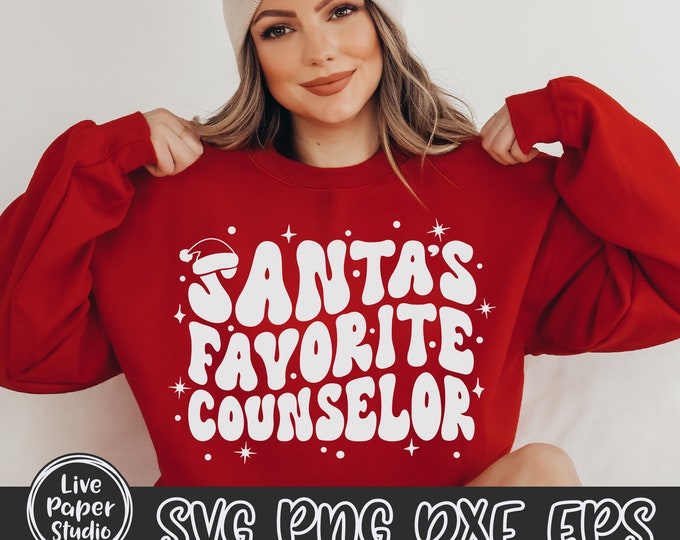 Counselor Christmas Svg, Santa's Favorite Counselor Svg, Counselor ...