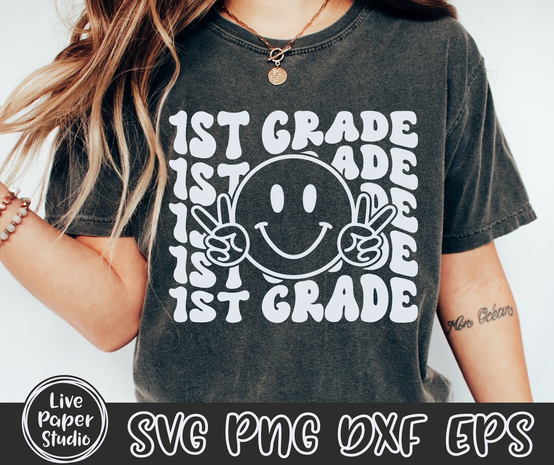 Groovy First Grade SVG, First Grade Svg, 1st Grade Vibes Svg, First ...