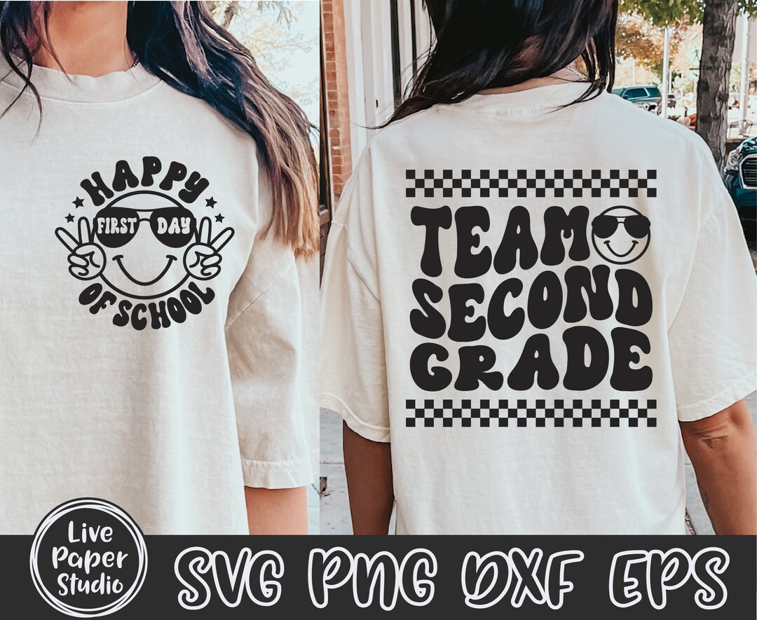 Retro Team Second Grade Svg, 2nd Grade Squad Svg, First Day of School ...