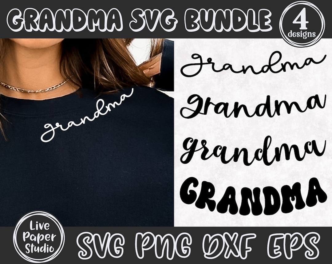 Grandma Collar SVG PNG, Grandma Shirt Collar SVG, Curved Grandma Svg ...