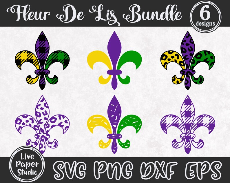 Fleur De Lis SVG Bundle Mardi Gras Svg Leopard Fleur De Lis - Etsy