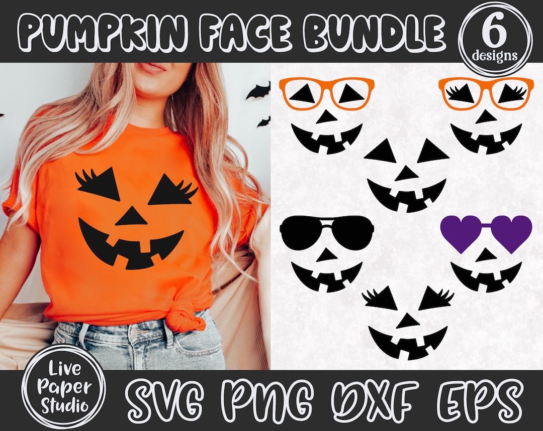 Pumpkin Face SVG Bundle, Pumpkin SVG Bundle, Funny Halloween SVG, Jack ...