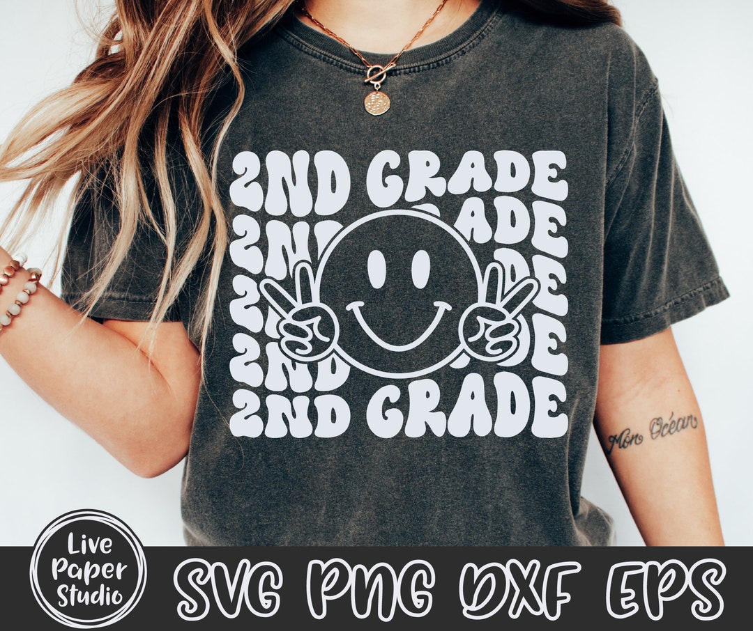 Groovy Second Grade SVG, Second Grade Svg, 2nd Grade Vibes Svg, Second ...