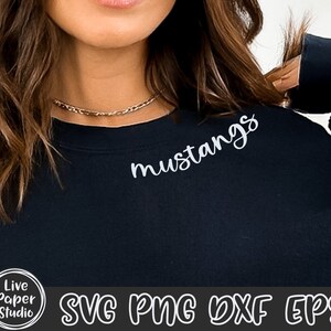 Mustangs Collar Svg Png, Mustangs SVG, Game Day Png, Curved Mustangs ...