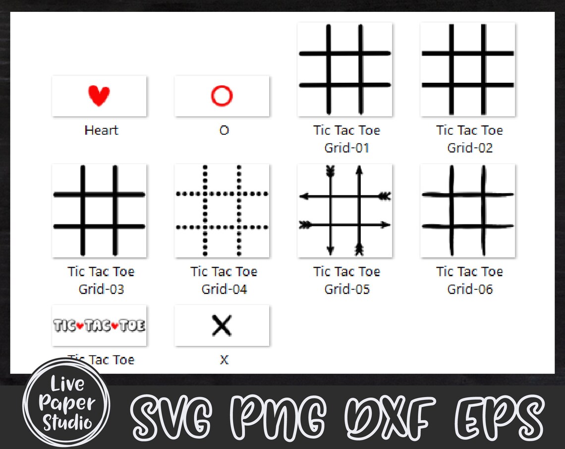 Tic Tac Toe SVG Valentine's Day Svg Tic Tac Toe Grid - Etsy