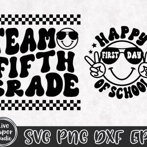 Retro Team Fifth Grade Svg, 5th Grade Squad Svg, First Day of School ...