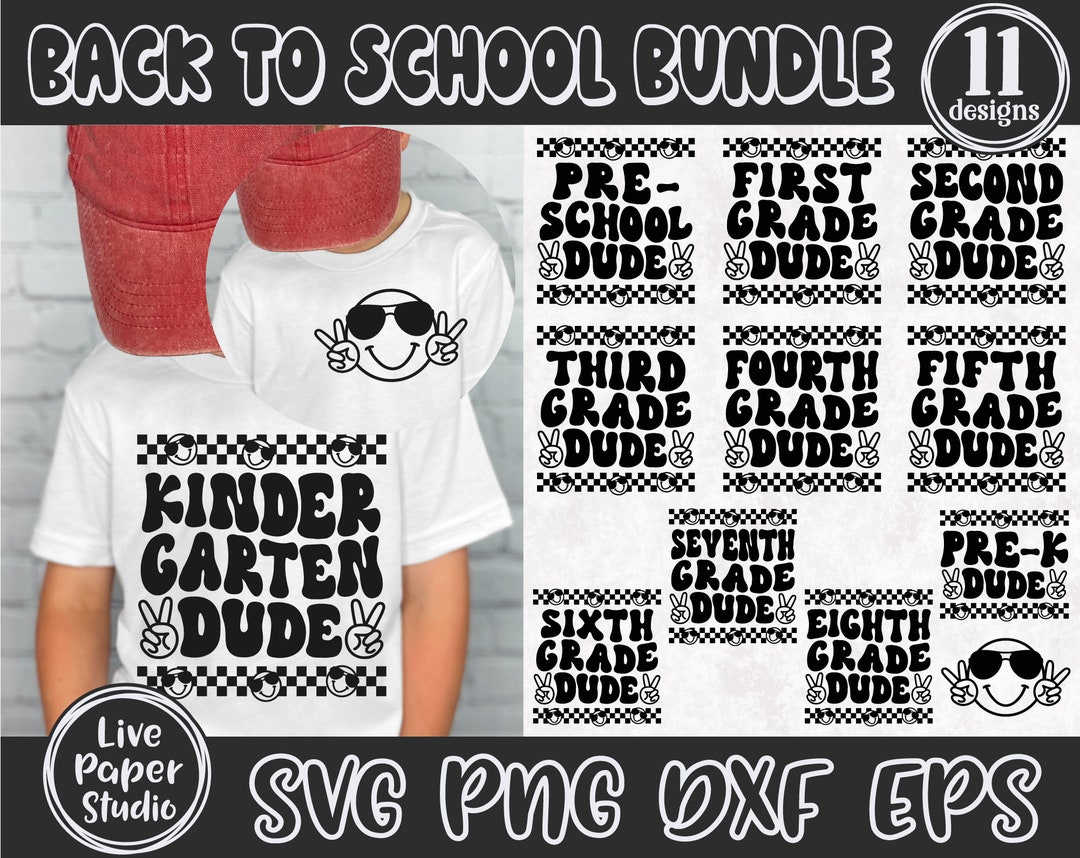 Back to School Svg Bundle, Kindergarten Dude Svg, Boy First Day of ...