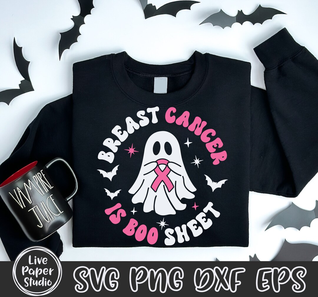 Breast Cancer is Boo Sheet Svg, Breast Cancer Awareness Svg, Halloween ...